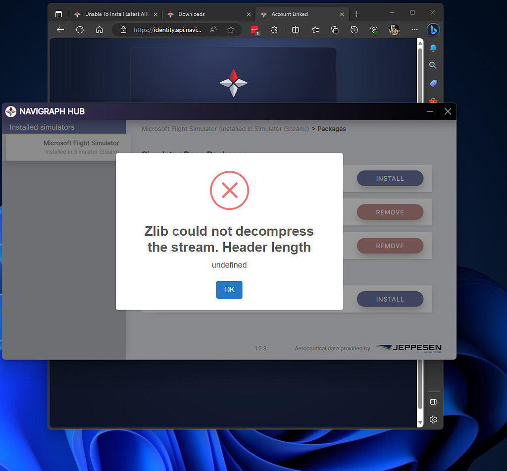 AIRAC Will not install - Navigraph Hub - Navigraph