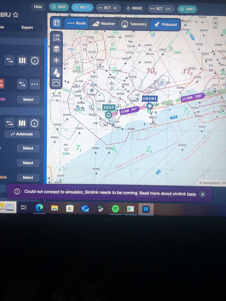 Simlink does not Connect - Simlink/Moving Map - Navigraph