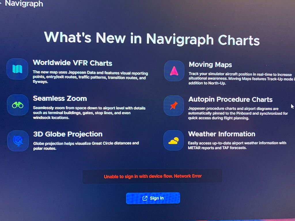 I can't authenticate on charts - Desktop - Navigraph