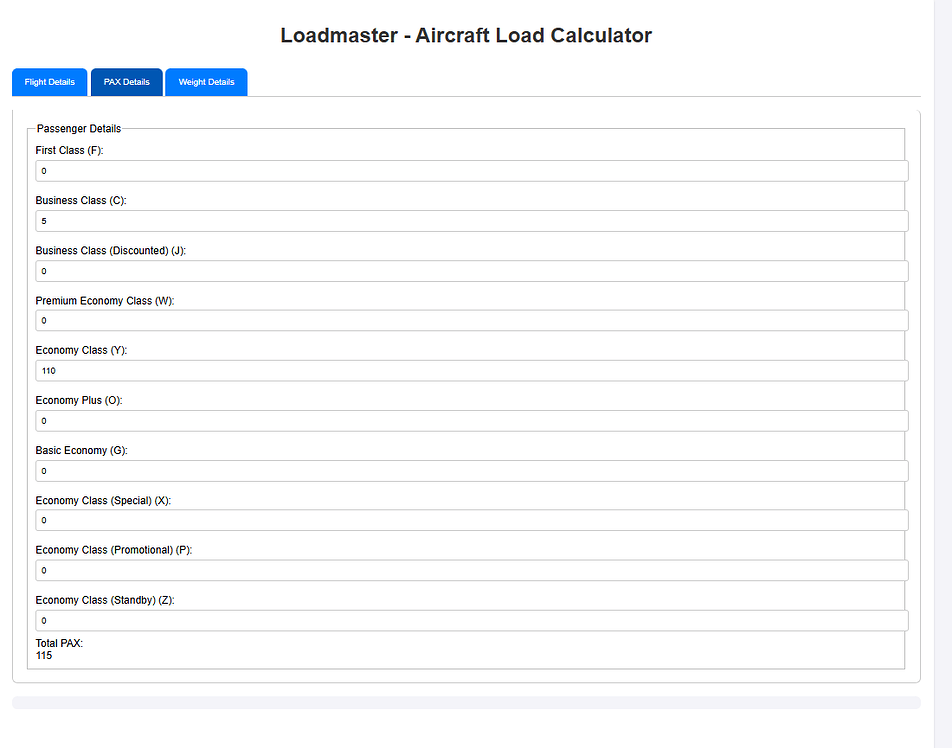 Loadsheet Generator request - Feature Requests - Navigraph