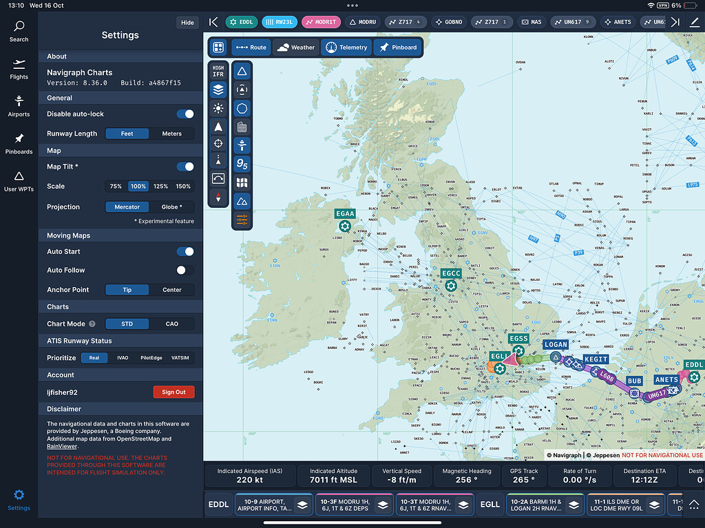 Map Colours - iOS - Navigraph