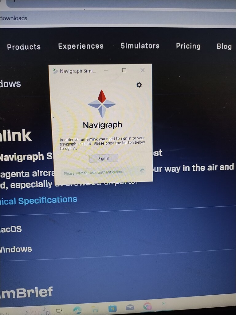 Simlink does not log in - Simlink/Moving Map - Navigraph