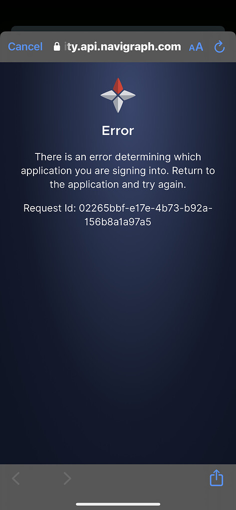Charts ios login error… - iOS - Navigraph Charts ios login error… - iOS - Navigraph