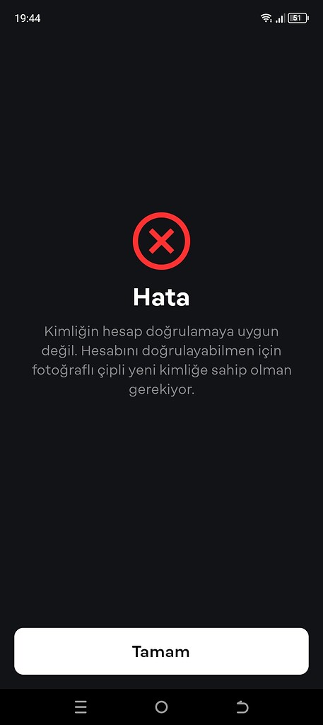 NFC Kimlik hatası - Hata Bildir - Papara Topluluk