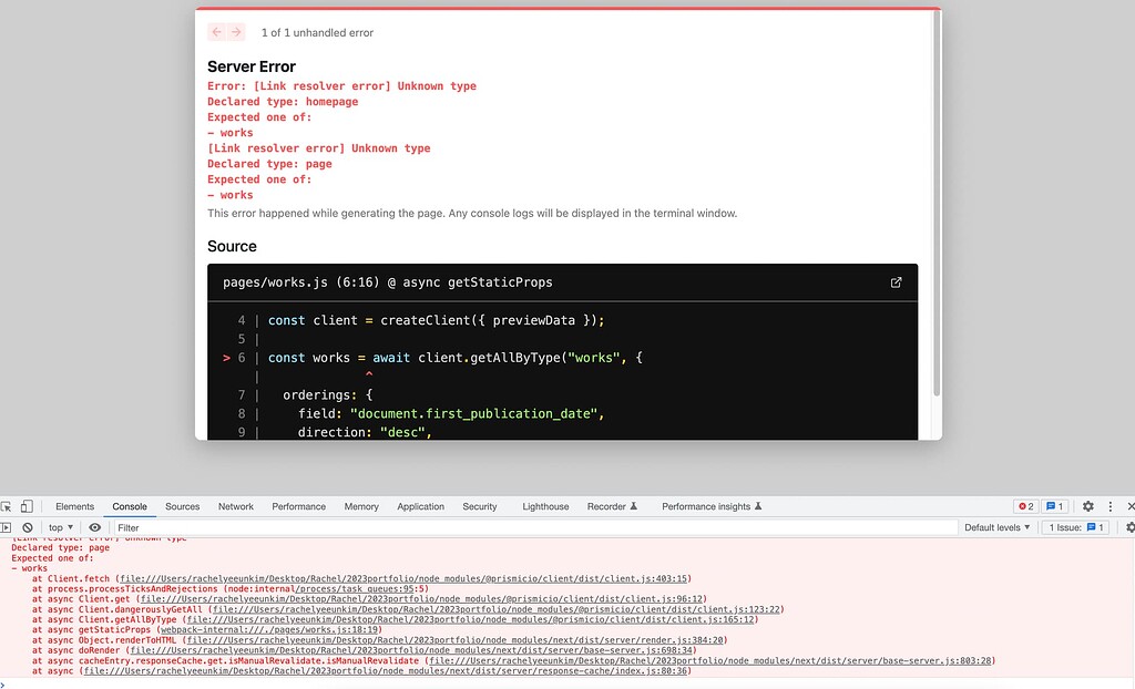 Nextjs Getstaticprops Error Developing With Prismic Prismic People