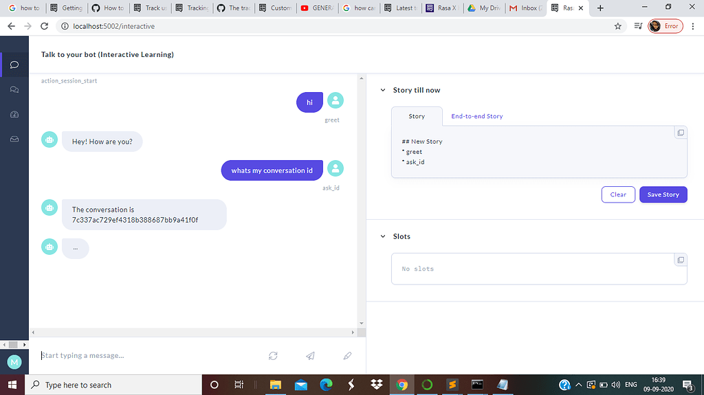 Generate conversation id for open source rasa chatbot - Rasa Open Source - 2024-12-09