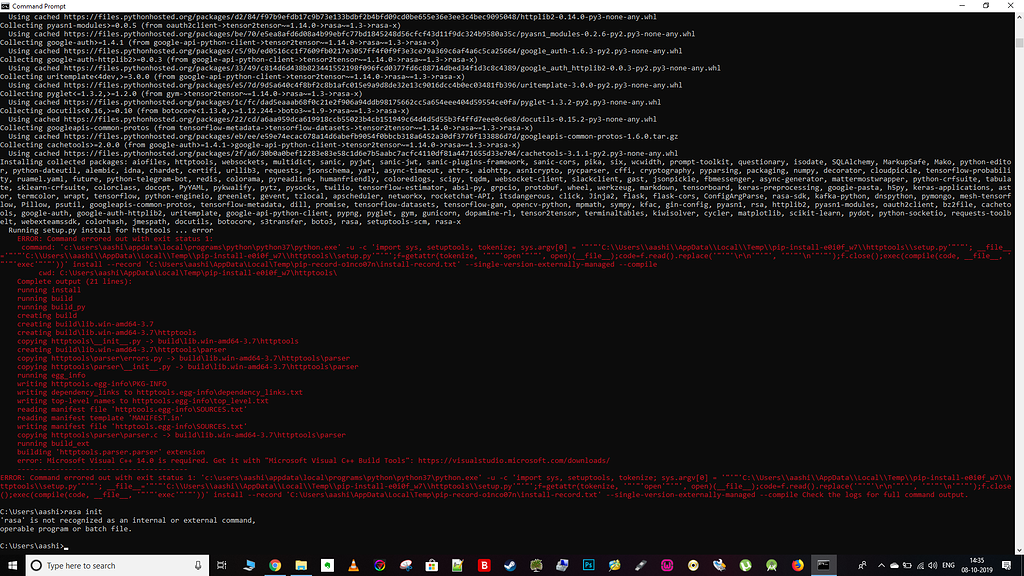 I got an error while installing Rasa windows10 64bit - Rasa Open Source - 2024-12-09