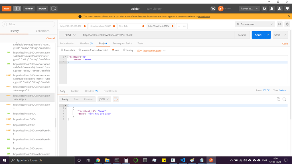 Rasa REST API implementation - Rasa Open Source - 2024-12-09