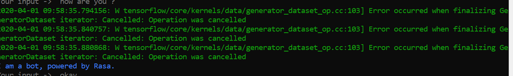 W Tensorflowcorekernelsdatageneratordatasetopcc103 Error Occurred When Finalizing