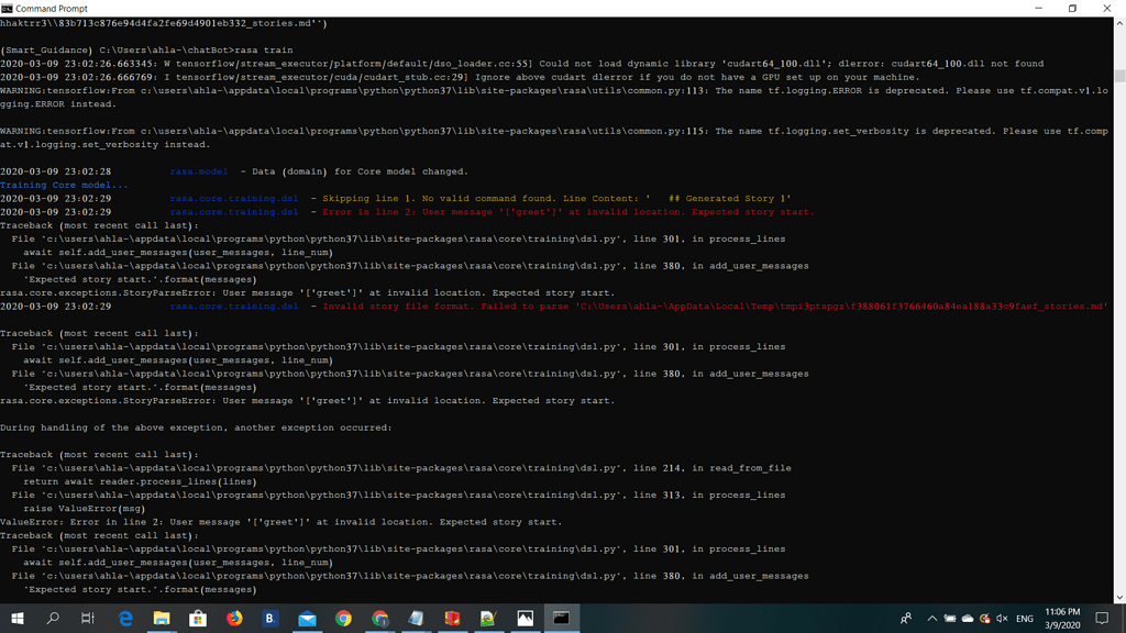 Rasa.core.training.dsl - Invalid story file format error - Rasa Open Source - 2024-12-09
