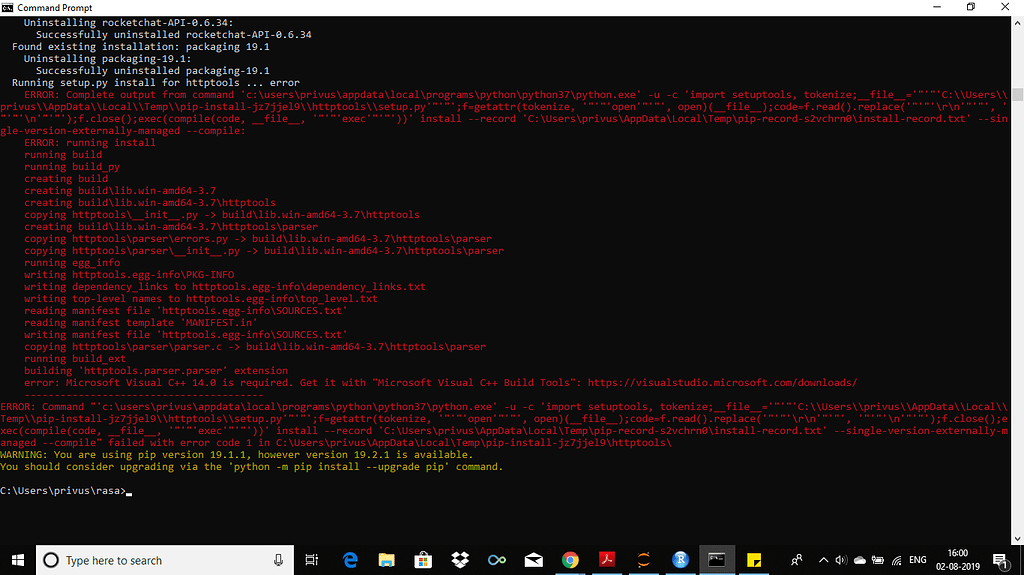Unable to install RASA , - Rasa Open Source - 2024-12-09