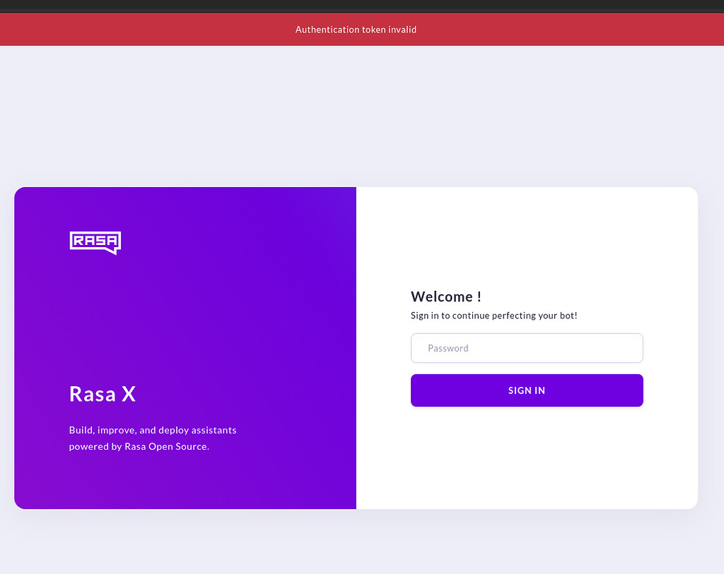 Authentication token invalid - [Deprecated] Rasa X Community Edition - 2024-12-09