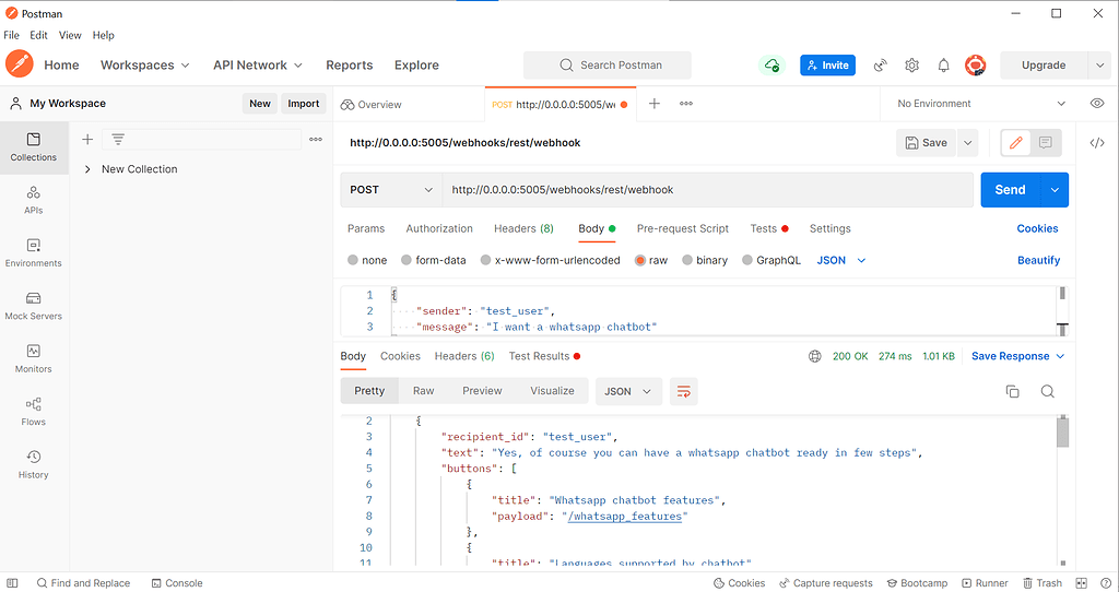 How To Access Rasa Buttons In Postman Rasa Open Source 2024 12 09
