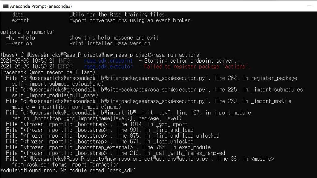Rasa_sdk.executor - Failed to register package 'actions' - Page 4 - Rasa Open Source - 2024-12-09