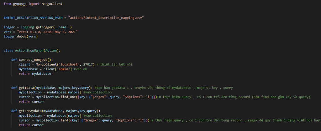 How can the bot response to user using dataset in mongodb - Rasa Open Source - 2024-12-09