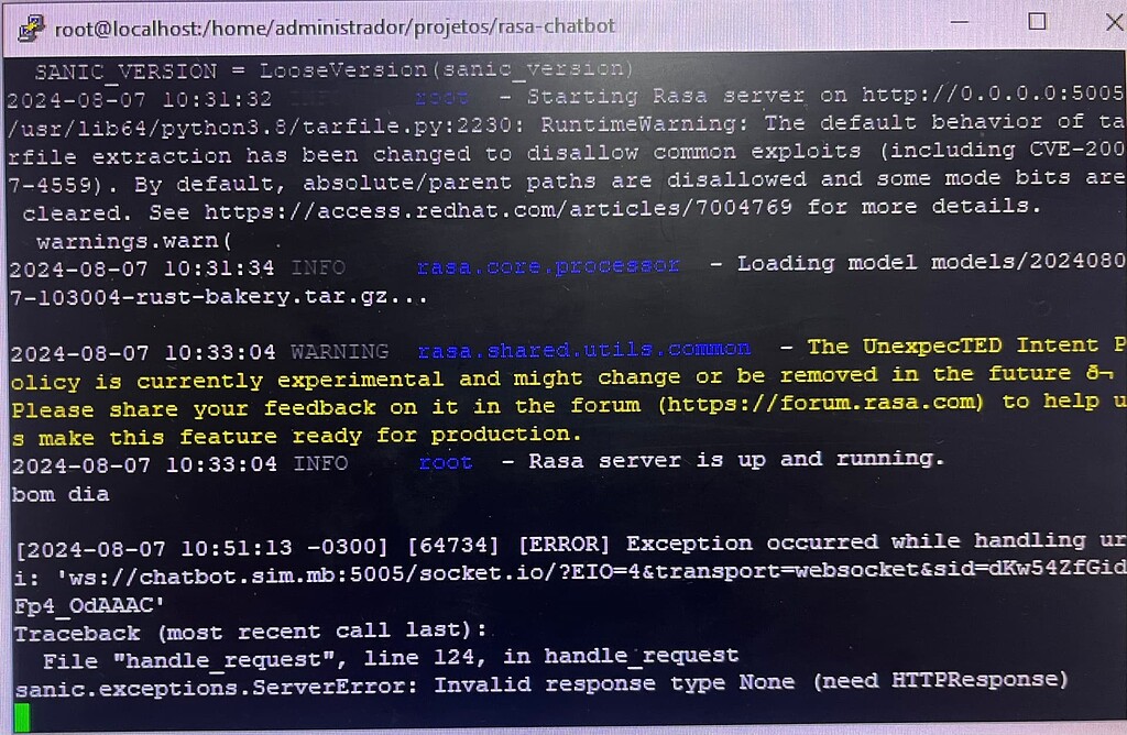 Invalid response type None (need HTTPResponse) - Rasa Open Source ... Invalid response type None (need HTTPResponse) - Rasa Open Source ...