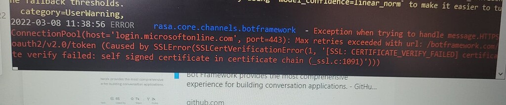 Botframework error - Rasa Open Source - 2024-12-09