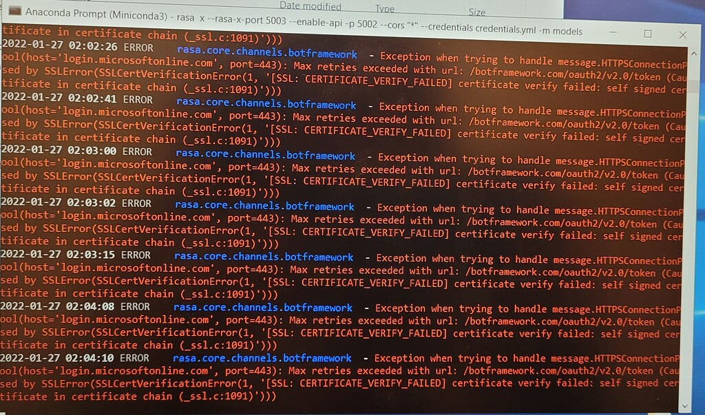 Ssl error - Rasa Open Source - 2024-12-09