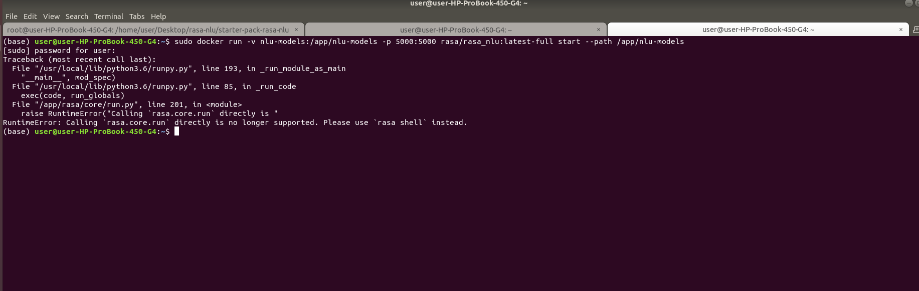 Docker start up problem NLU - Rasa Open Source - 2024-12-09
