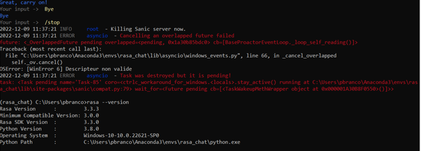 Error Asyncio After Testing Rasa Rasa Open Source 2024 12 09