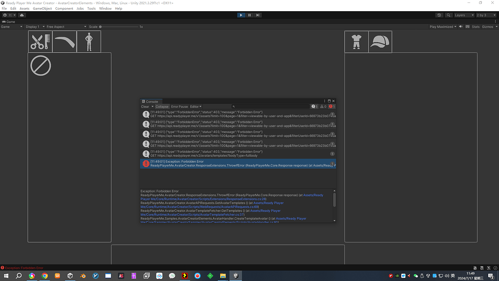 AvatarCreatorElements BUG - Unity - Ready Player Me Developer Forums