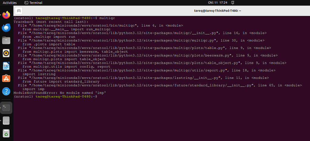 MultiQC: ModuleNotFoundError: No module named 'imp' - Ask for help - Seqera Community