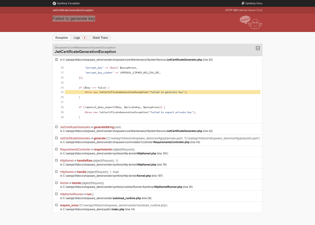 How can I reslove this(Failed to generate key) error on local system? - Installation / Getting ...