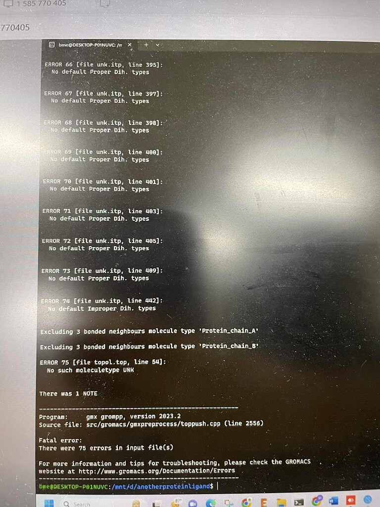 Problem in generation of ions.tpr file in protein-ligand complex. Can anyone help please? - User ...