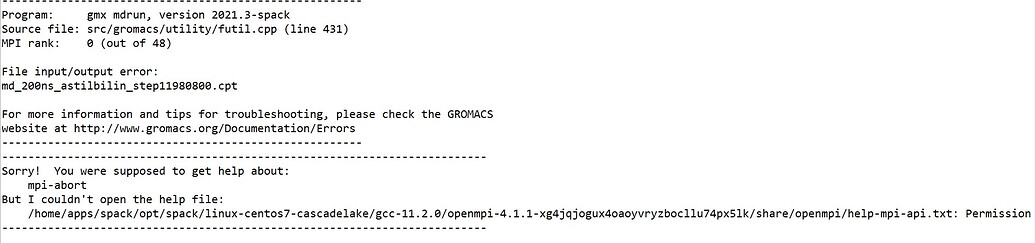 MPI_ABORT causes Open MPI to kill all MPI processes in gmx_mpi command - User discussions ...