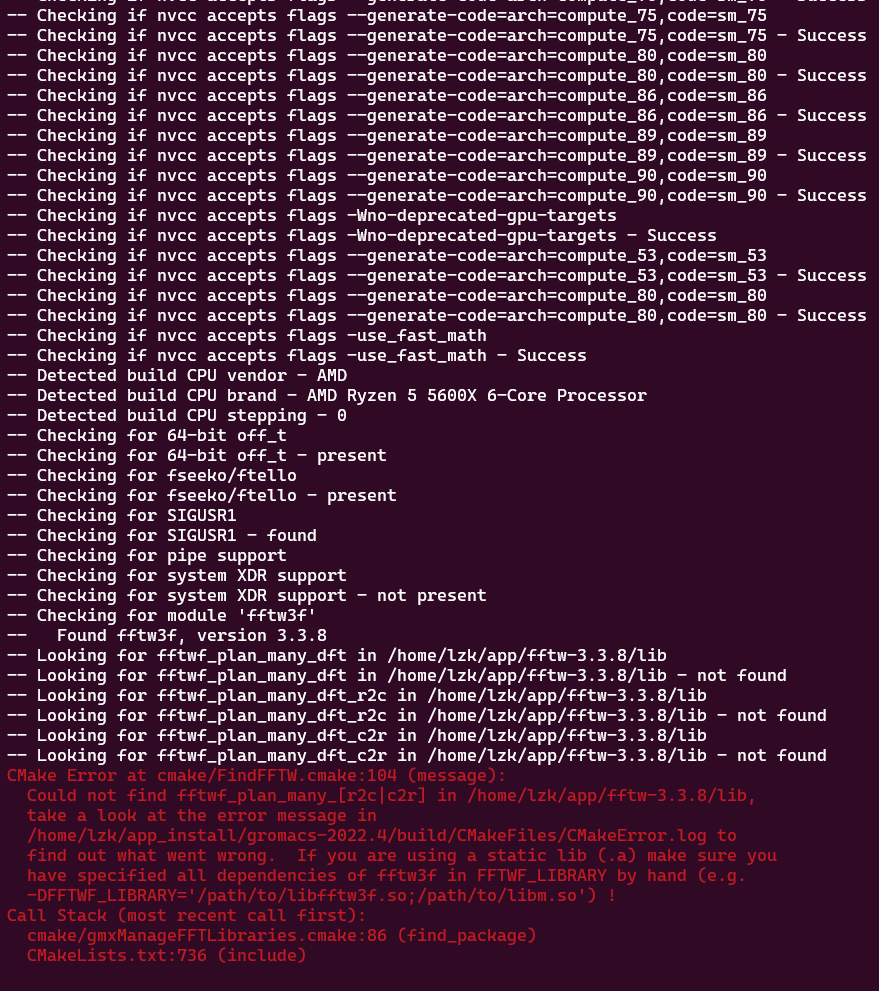Fftw Error In Gromacs Installation With Cp2k And Cuda User Discussions Gromacs Forums