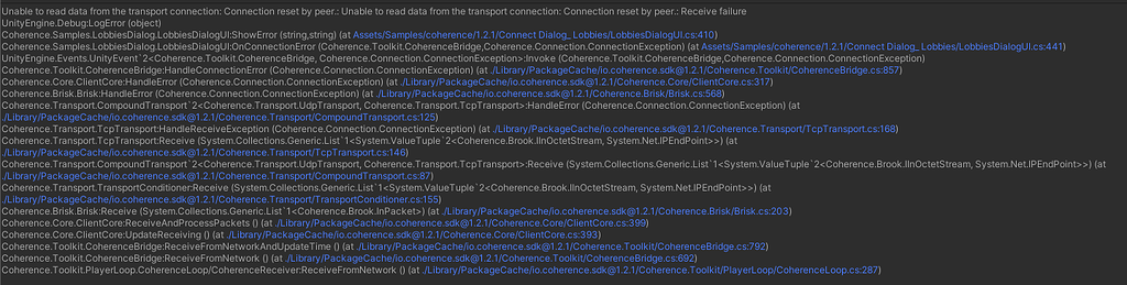 Unable To Read Data From The Transport Connection Help Coherence Community