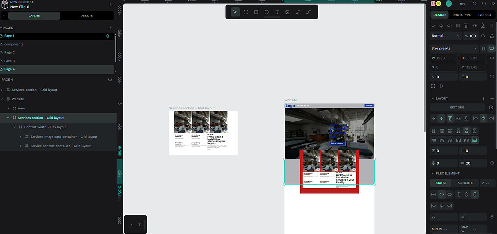 Overlap content from one section to another - Ask the community - Penpot Community
