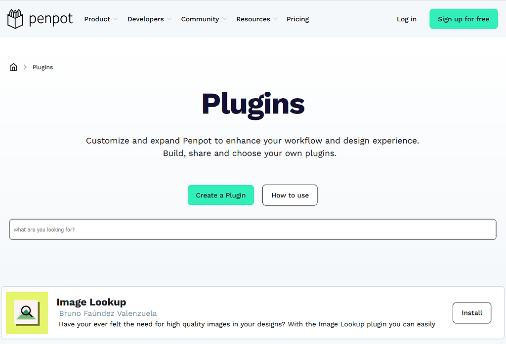 Add search bar on the plugins page - Plugins - Penpot Community