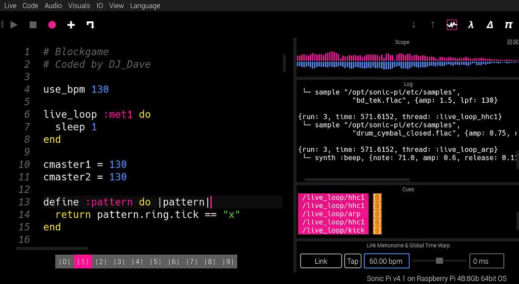 Sonic Pi 4.1 released for Raspberry Pi (32 and 64bit versions) - General - in_thread