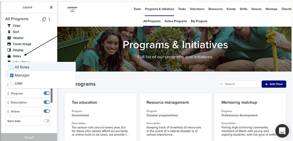 Show or Hide Layout base on User Role - Editing Layout - Stacker