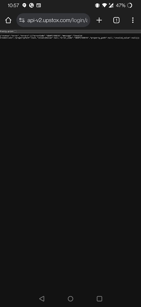 Error with Streak Login - Developer API - Upstox Community