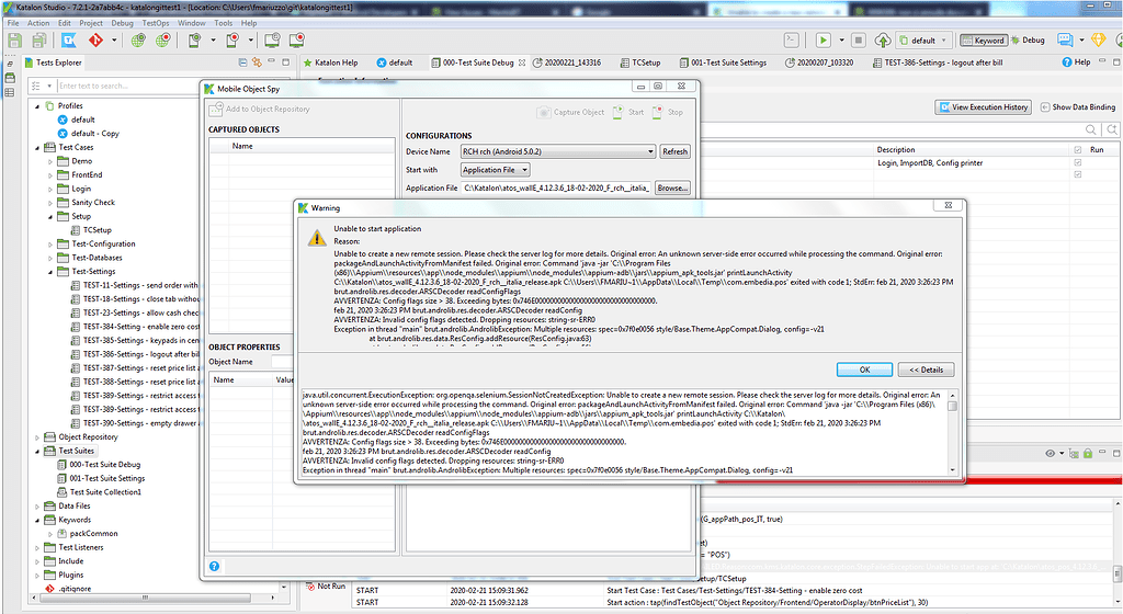 Exception in thread "main" brut.androlib.AndrolibException: - Katalon Studio - Katalon Community