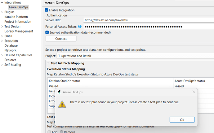 Katalon cannot find my test plan in Azure DevOps - Katalon Studio ...