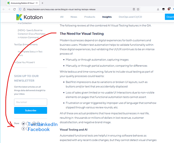 [New Release] Katalon AI Automated Visual Testing - Announcements ...