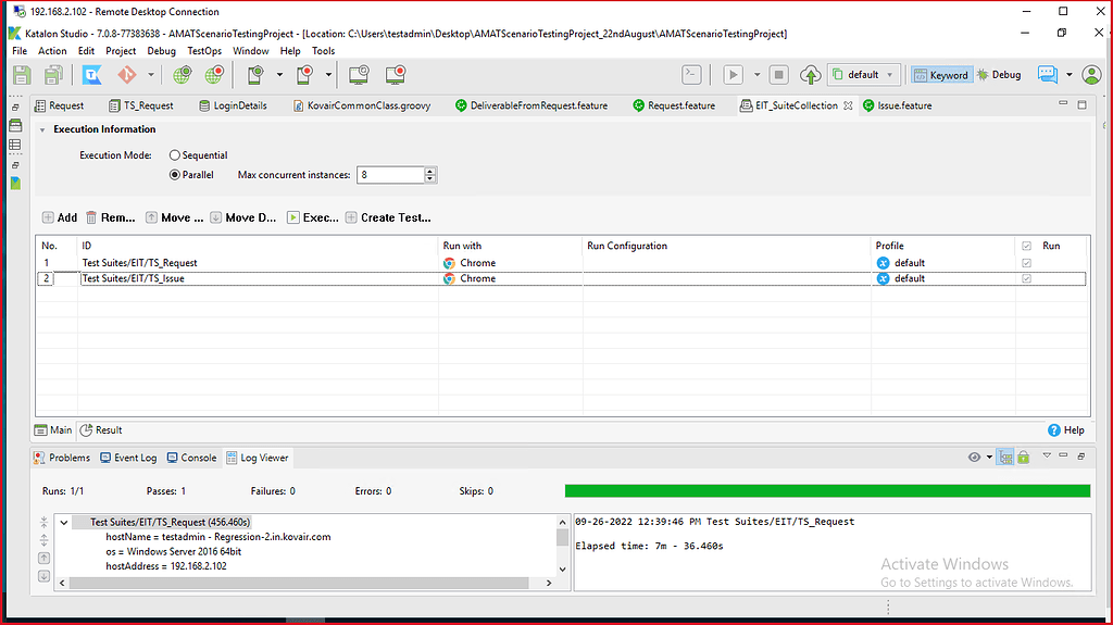 When we are trying to execute multiple test suites( Katalon version 7.0 ... When we are trying to execute multiple test suites( Katalon version 7.0 ...