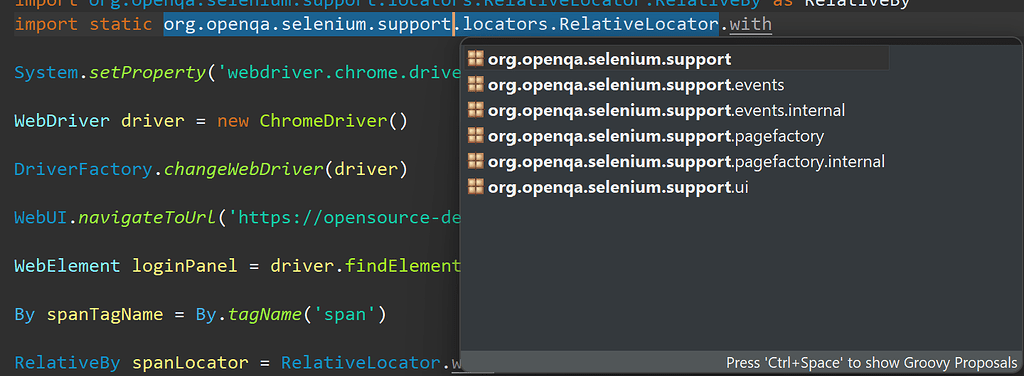 Cannot find the Selenium.support in sample project for Selenium4 - Katalon Studio - Katalon ...
