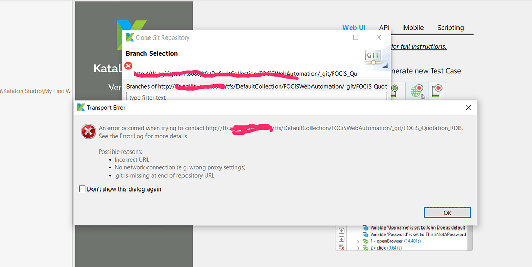 Unable to clone Git project - Katalon Studio - Katalon Community