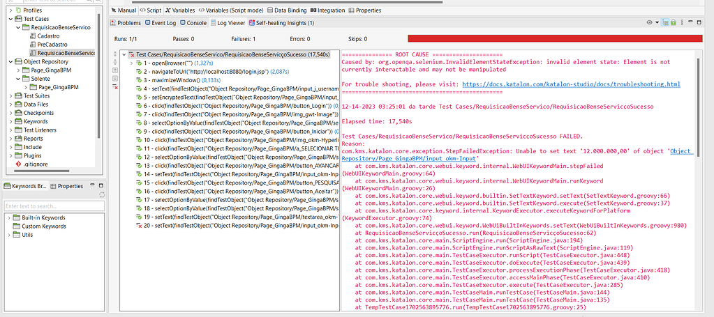 InvalidElementStateException - Katalon Studio - Katalon Community