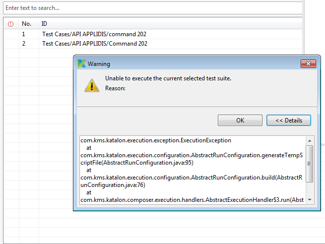 Execution exception - Archive - Katalon Community