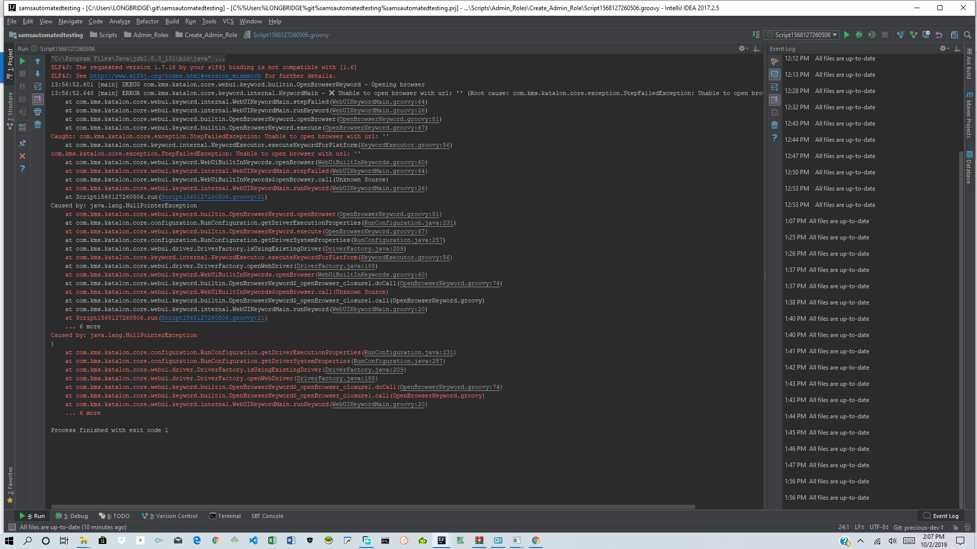 Unable to open browser from groovy script running on Inteliji IDE - Katalon Studio - Katalon ...