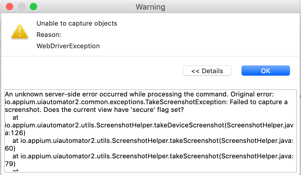 Unable to capture objects : Web Driver Exception - Katalon Studio - Katalon Community