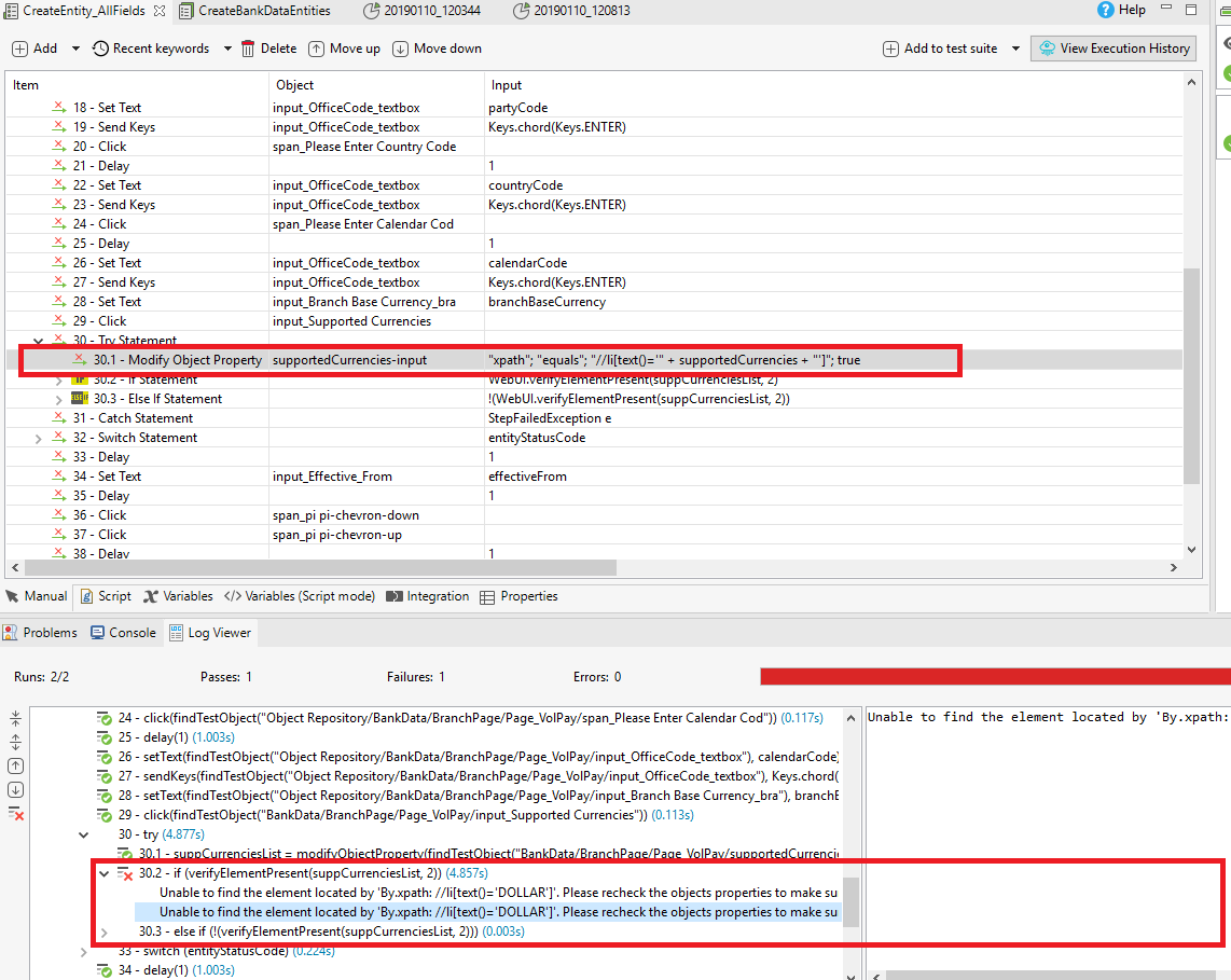 Failed Because Of Stack Tracereexceptionstepfailedexception Unable To