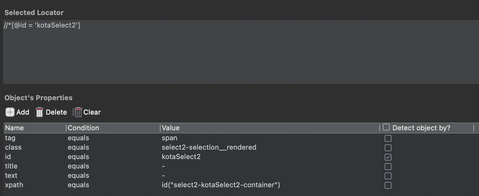 Element Should Have Been select But Was span Katalon Studio