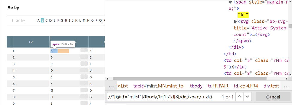 How To Find The Total Number Of Rows In A Nested Table Using Xpath
