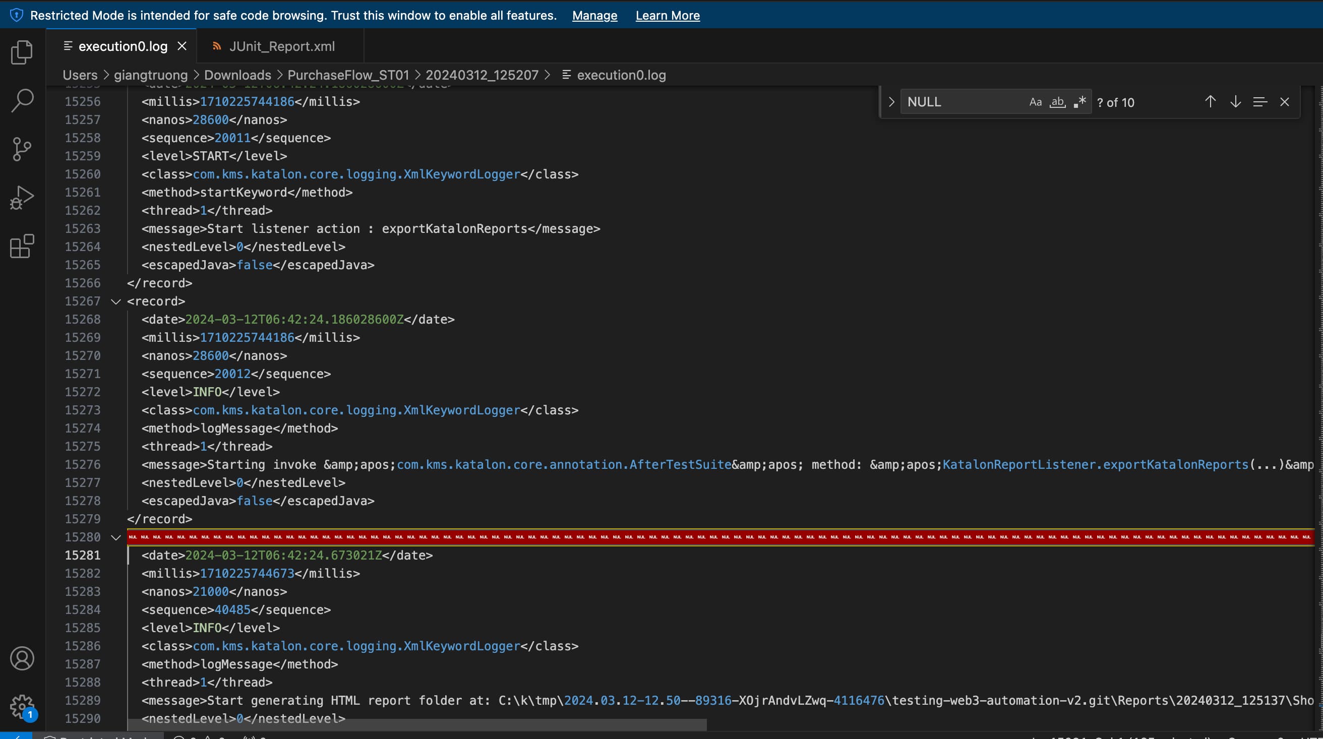 An invalid XML chars and system is unable to generate the report ... An invalid XML chars and system is unable to generate the report ...